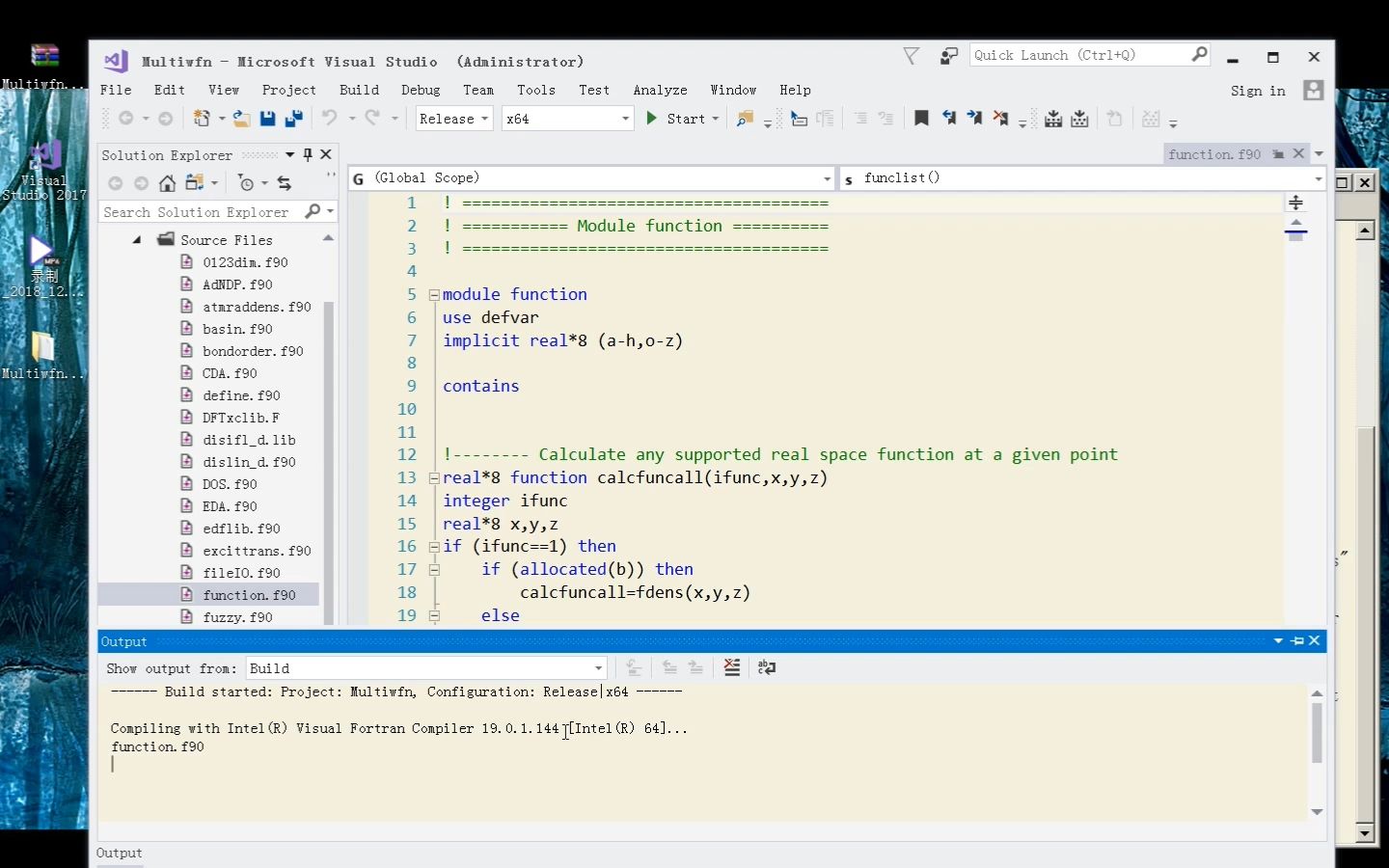 Multiwfn 3.6 Windows版在VS2017+ifort 2019下的编译过程演示