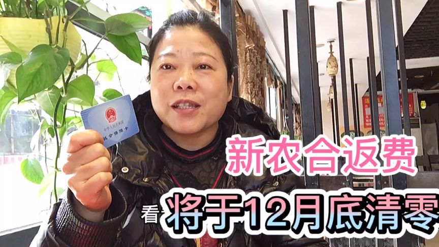 农村新农合返费将于12月底清零,大家可以去药店买药,记得及时用