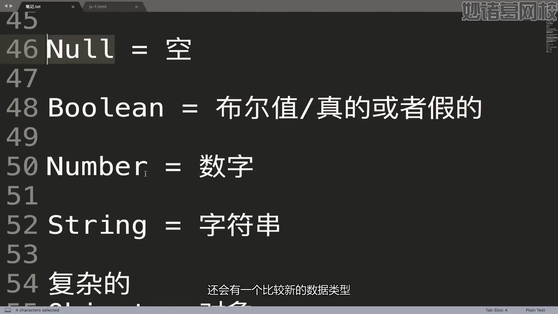 3.JS中的数据类型简介