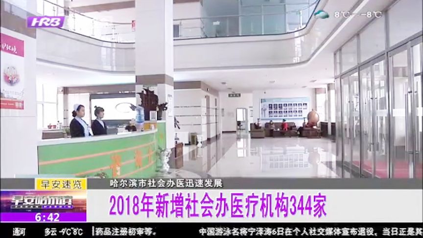 2018年,哈尔滨全面落实强区放权政策,新增社会办医疗机构344家