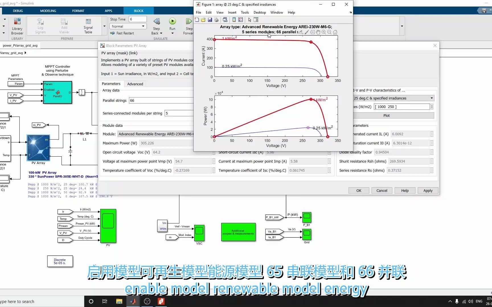 基于扰动观测的并网光伏阵列设计仿真matlab simulink