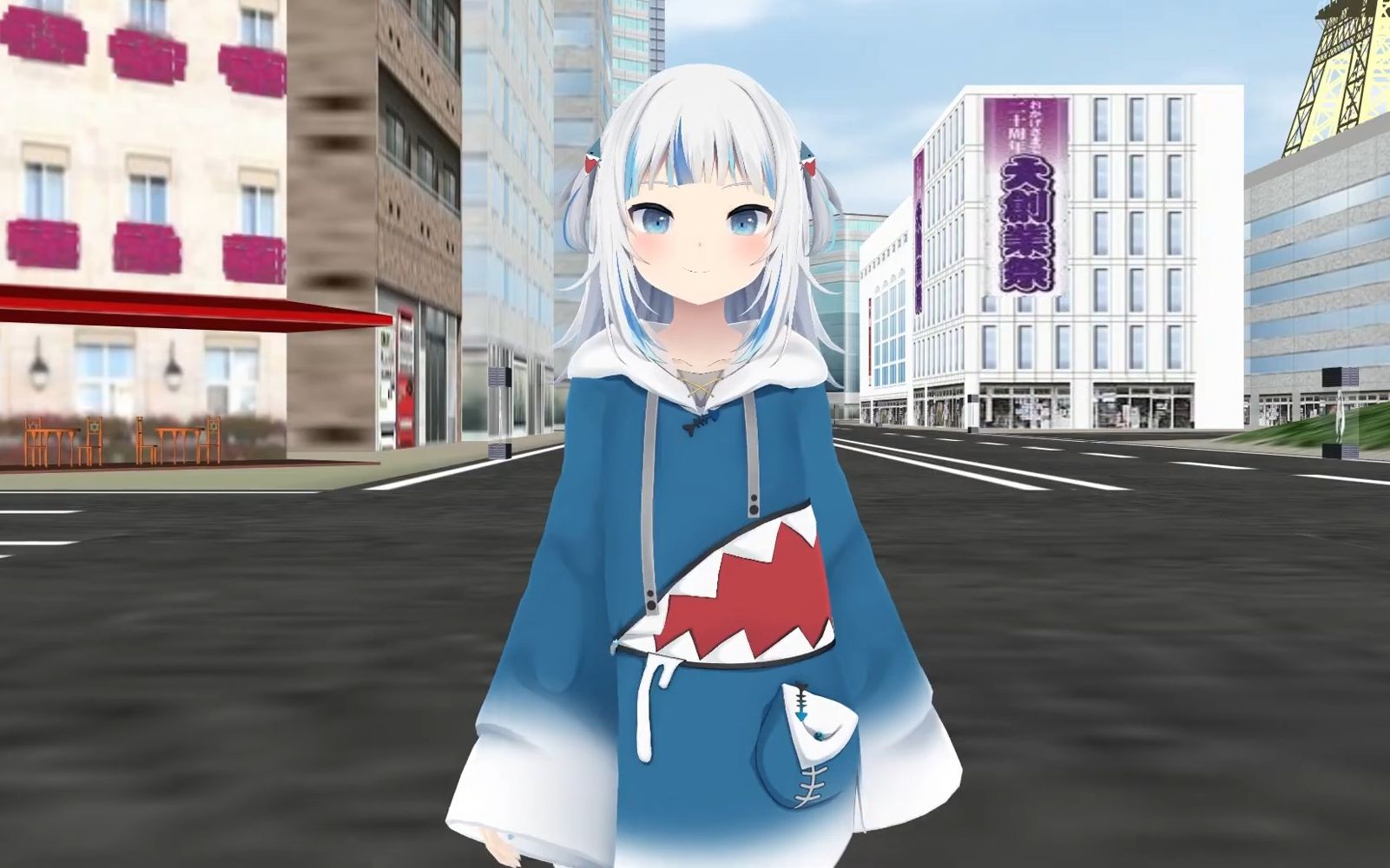 巨大娘鲨鲨与小怪兽 巨大化二次元巨大娘 Giantess