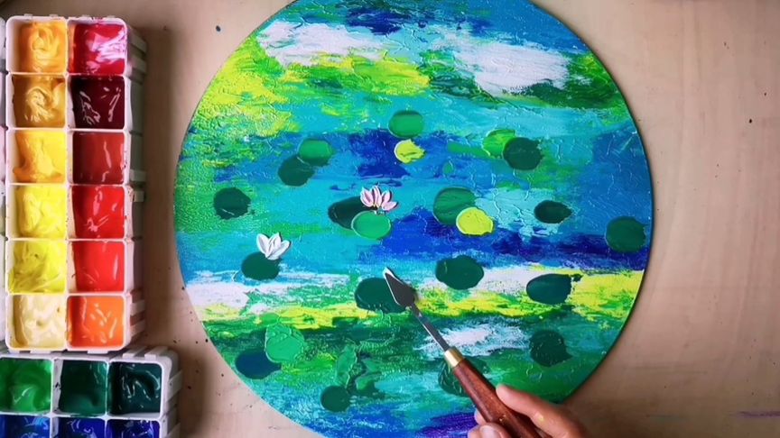 不用画笔也能画荷塘,教你用A4纸制作漂亮的肌理