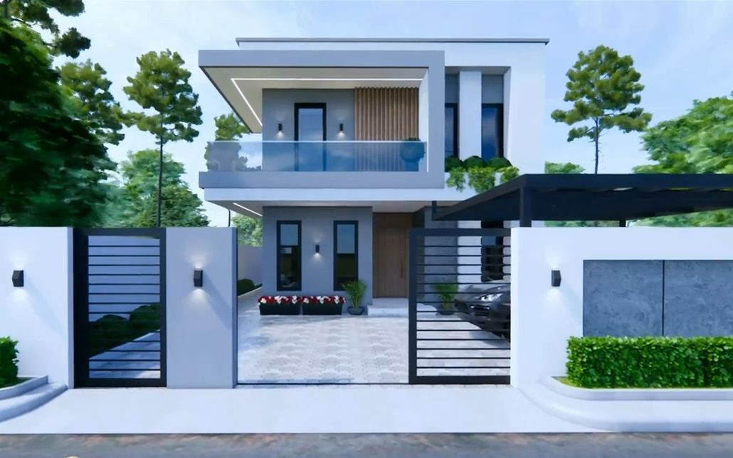 13.现代小房子 2 层现代别墅 |7.5 米 x 9 米,带 5 间卧室-S.Design idea