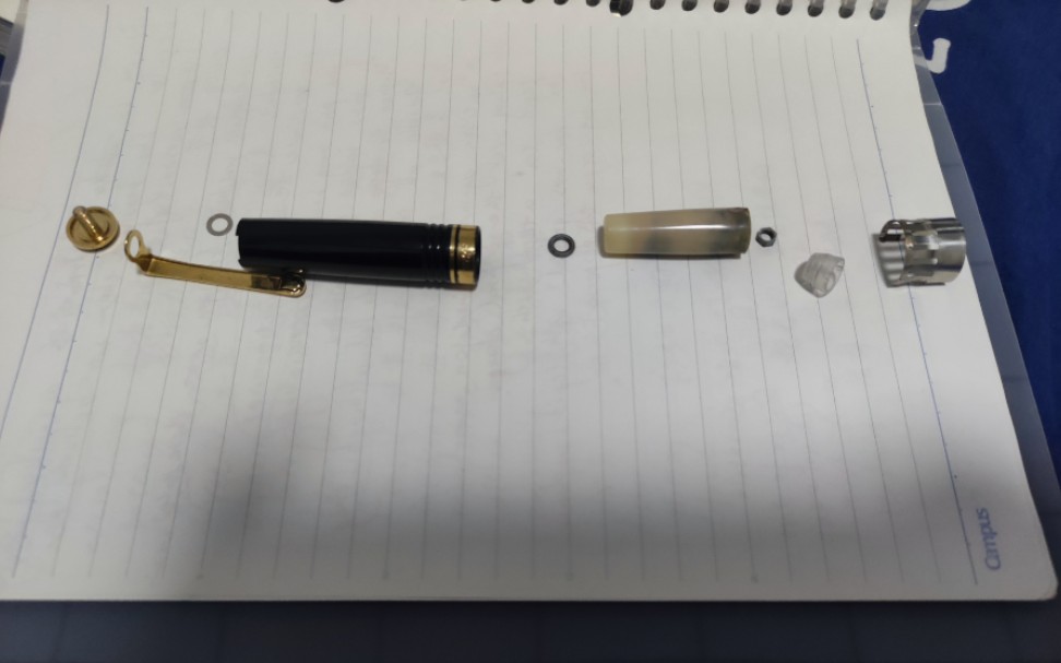 白金3776插拔帽 笔帽安装拆解 工具: 镊子、4.5六角套筒、胎皮(增大...