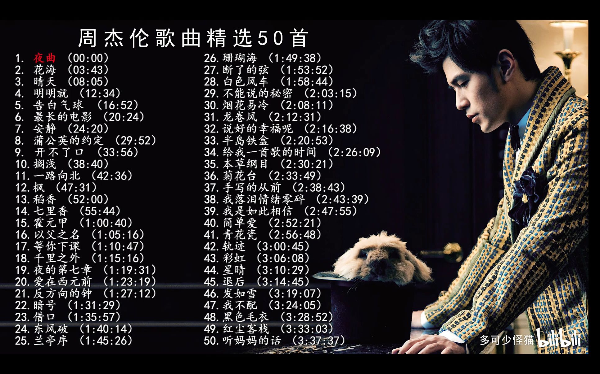 【周杰伦歌曲精选50首】周杰伦经典高音质歌单合集 听歌