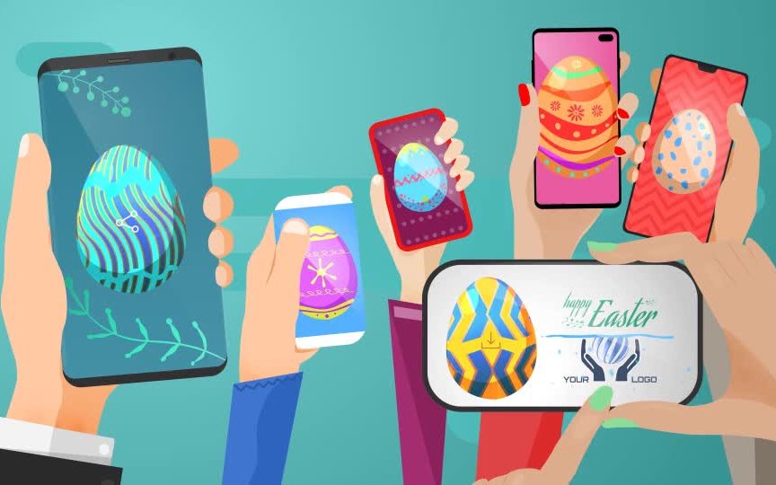 AE模板-手势点击手机屏幕效果的创意视频模板手机软件点击播放效果...