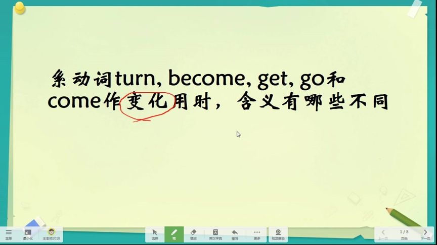turn, become, get, go和come作系动词用时,含义有哪些不同
