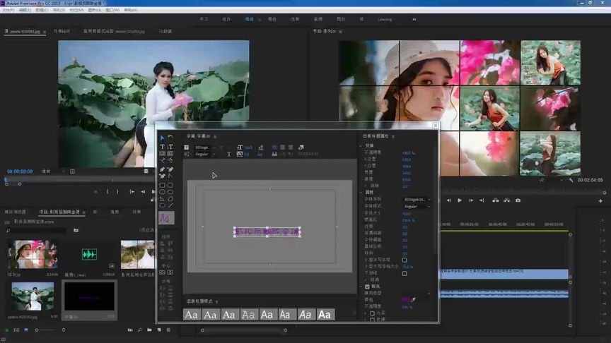 影视后期pr软件基础教程96 文本变换与字幕属性