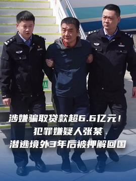 ...犯罪嫌疑人张某潜逃境外3年后被押解回国 #男子骗贷66亿外逃被押解...