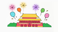 北京天安门简笔画,简单又漂亮 国庆八天乐