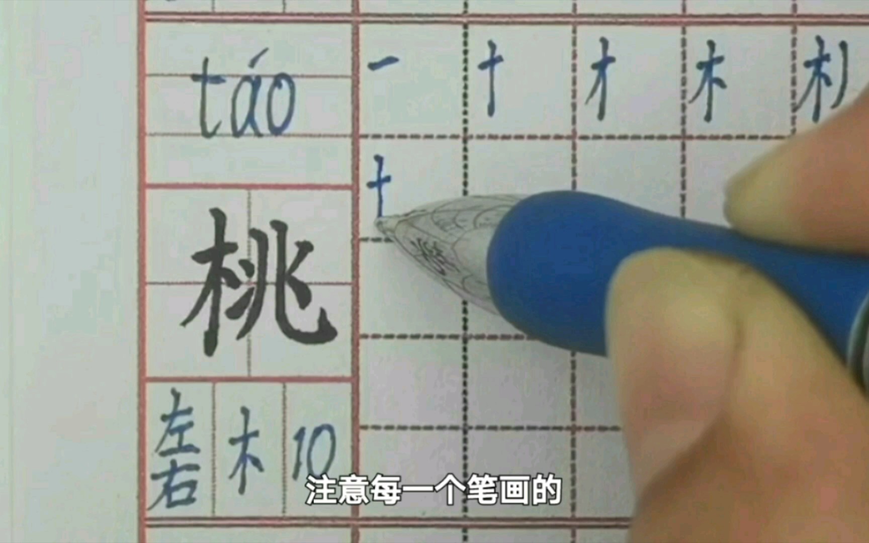 规范汉字书写课堂:“桃”字的写法