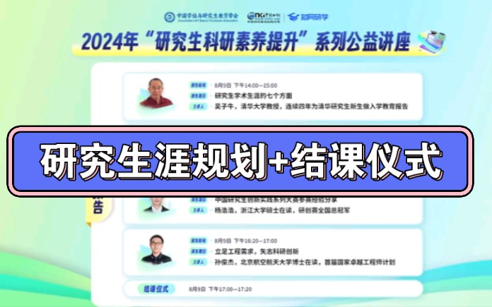 06 研究生涯规划+结束 2024年“研究生科研素养提升”系列公益讲座(...
