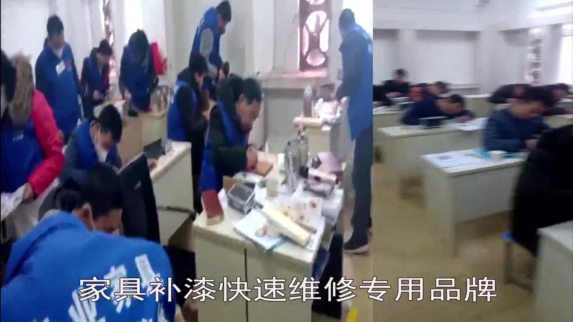 李金家具补漆维修原木色家具破损的修复视屏