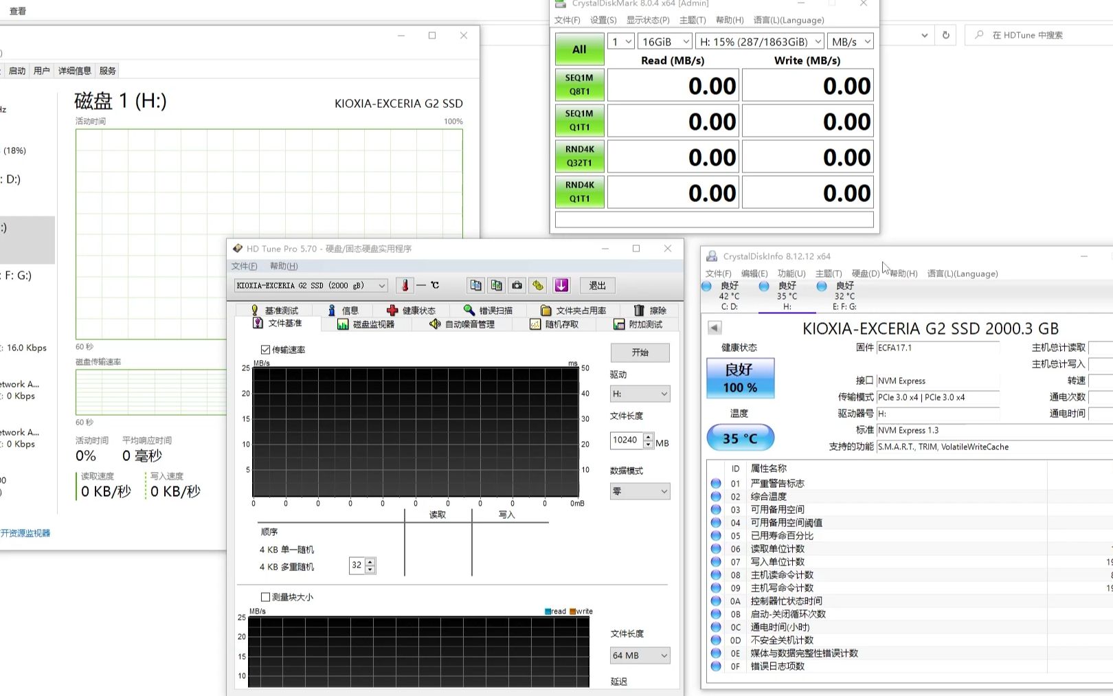 铠侠RC20 2T 极致散热下的温度表现