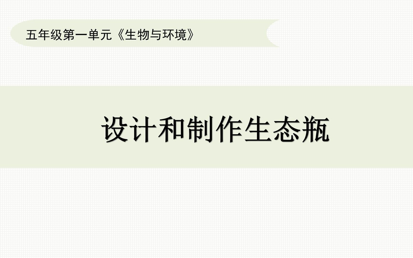 设计和制作生态瓶