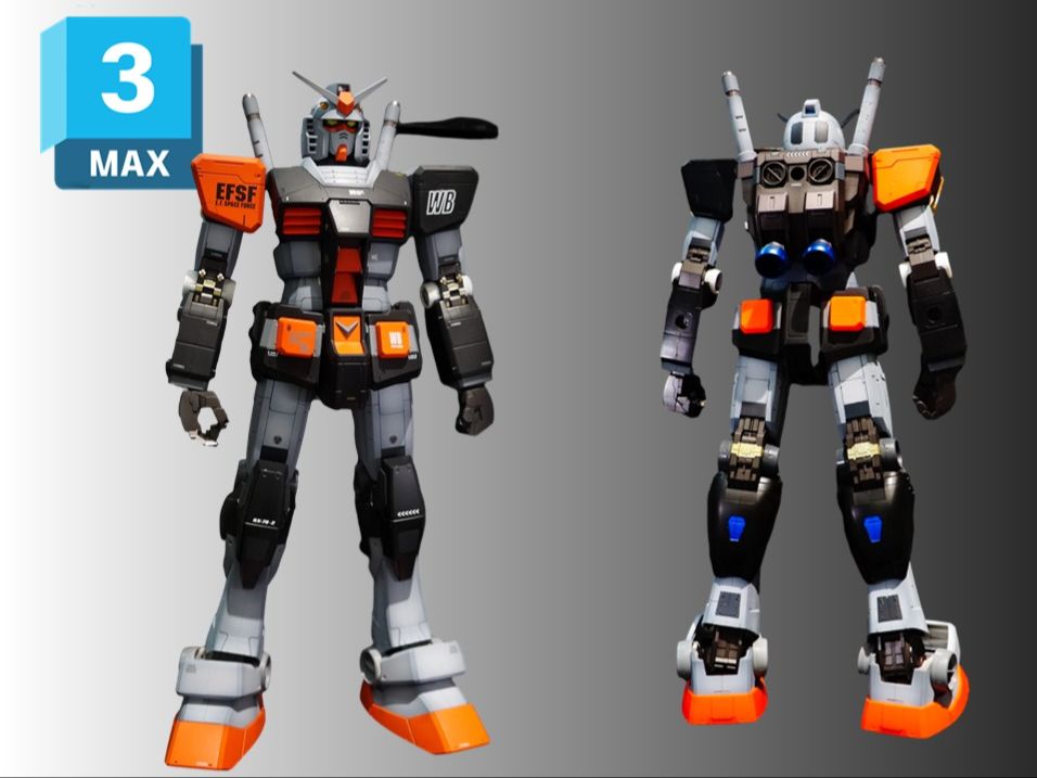 【3dmax建模】超详细高达建模教程,2小时教你学会高达制作