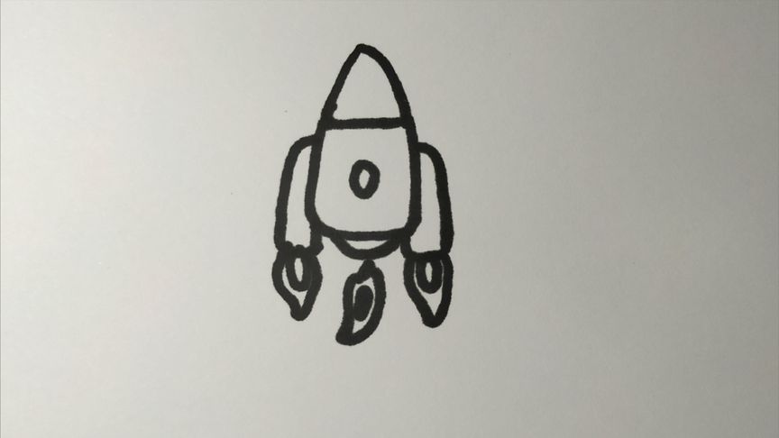 简笔画:(火箭)要发射了?