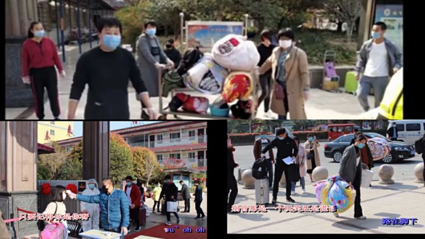 开学后一个班级分成了两个,学生们没有同桌,吃饭睡觉都不能说话