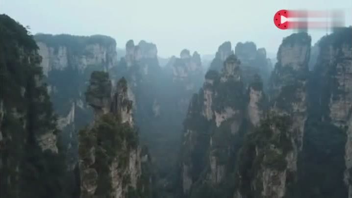 航拍湖南著名旅游风景区张家界