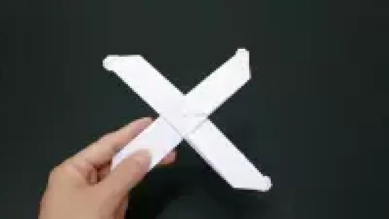 只要一张纸就能做十字回旋镖, 超好玩小朋友很喜欢, 简单折纸教程