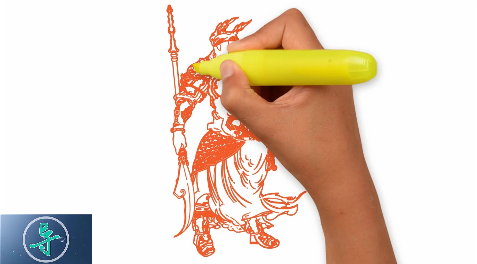 零基础手绘:如何画手持青龙偃月刀的关公