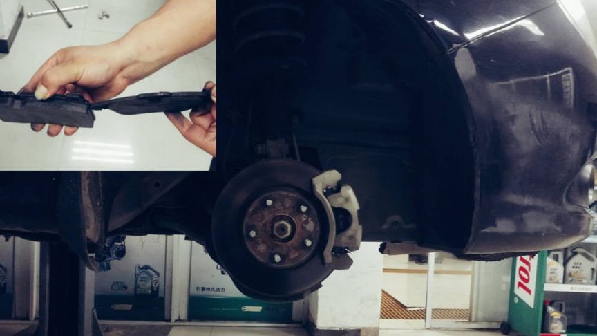 小梁教大家如何检查刹车片的磨损程度 再也不怕被黑心老板坑了