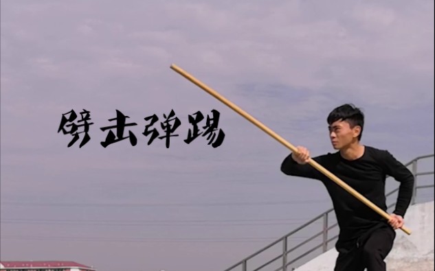 【应急棍术】第一动-劈击弹踢