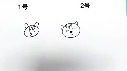 小猫简笔画,简笔画猫咪,和妹妹比赛画画,创意画,儿童画,亲子