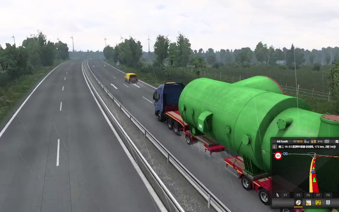 欧洲卡车模拟2:大件护送模式,中文语音导航,完美运送之旅