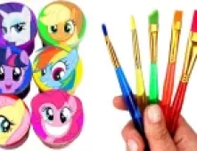 小马宝莉手工简笔画:给6主角画上炫彩新装,紫悦最美丽!