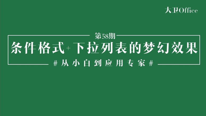 条件格式+下拉列表的梦幻效果!