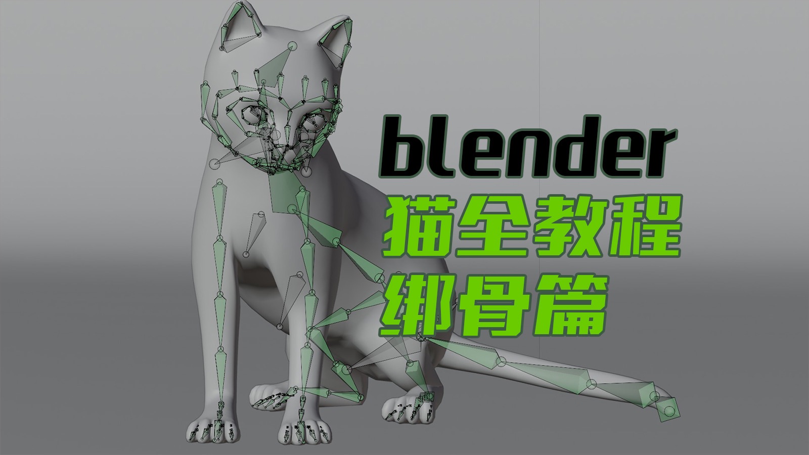 骨骼绑定_blender猫动画全教程p2_面对动画小白_手把手教学