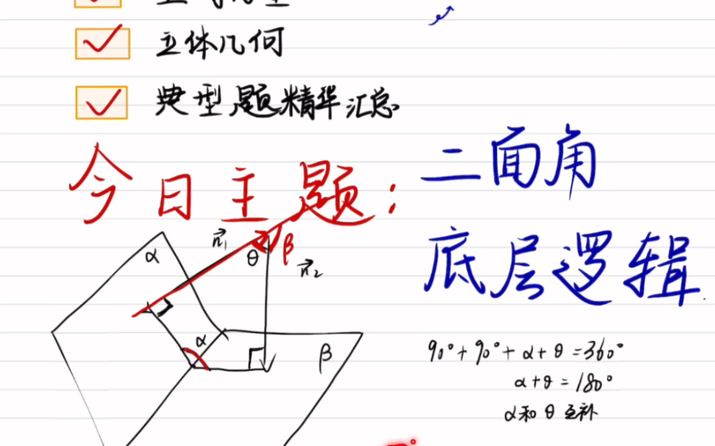 二面角和面面角区别㊙️底层逻辑是什么,法向量怎么用?今天我的学生...