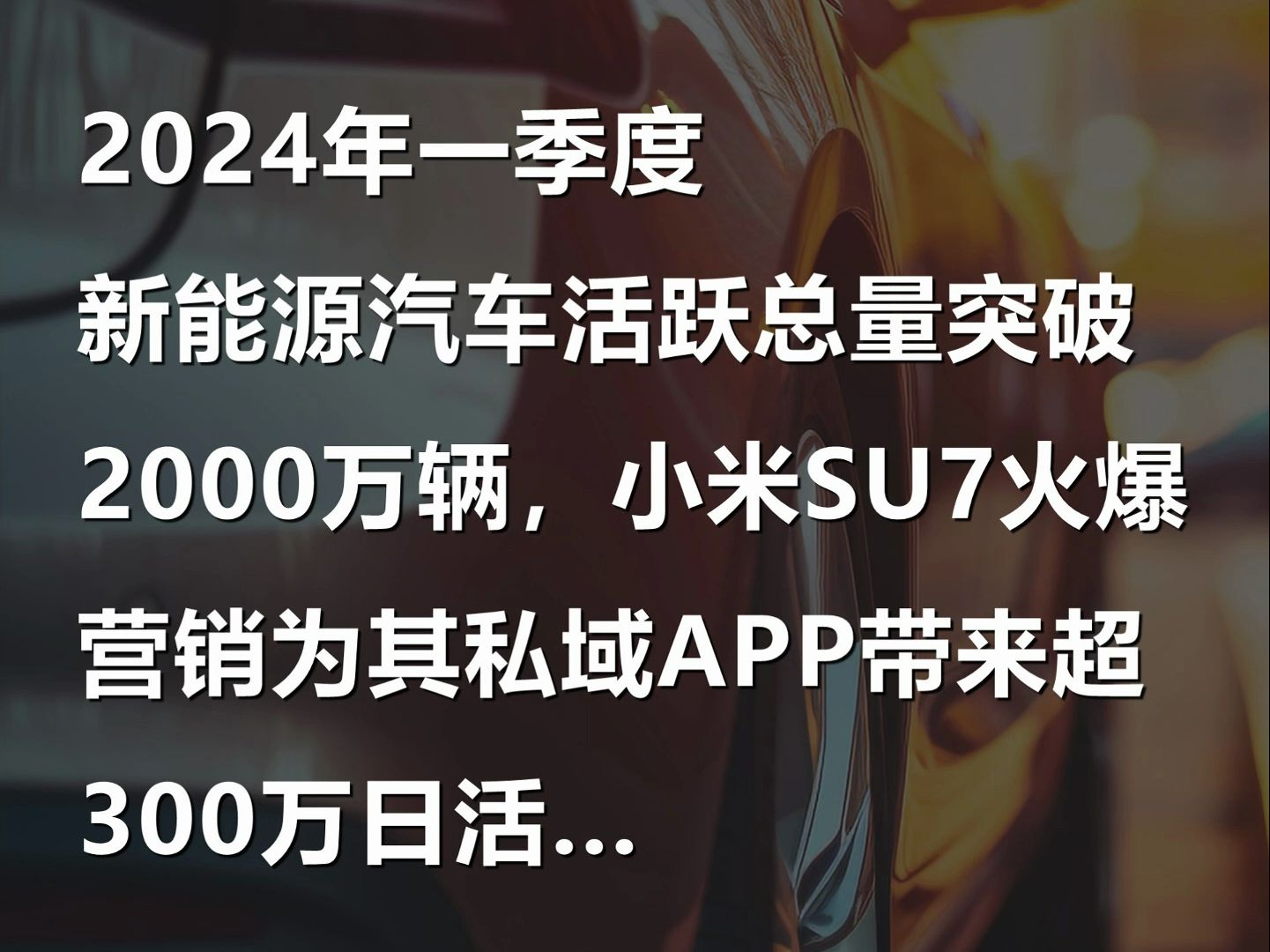 2024年一季度新能源汽车市场洞察