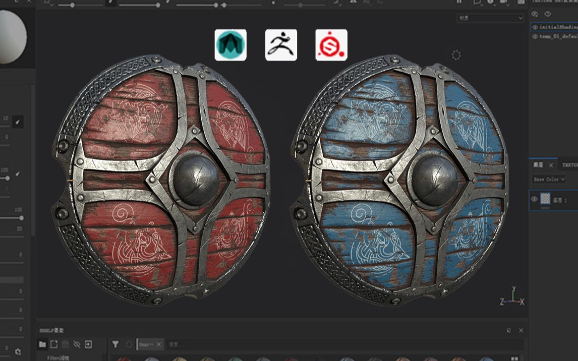 【Maya武器建模】硬表面盾牌案例建模讲解,次世代PBR全流程讲解,...