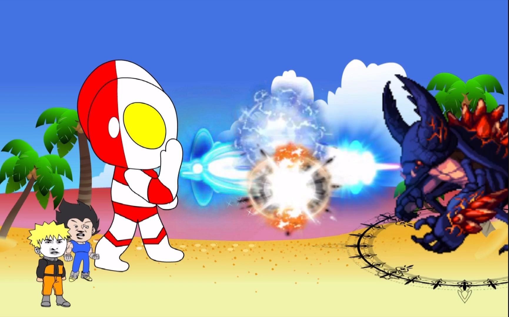 【沙雕动画】小伙穿越异界竟然遇到赛亚人联合奥特曼欺负小怪兽?