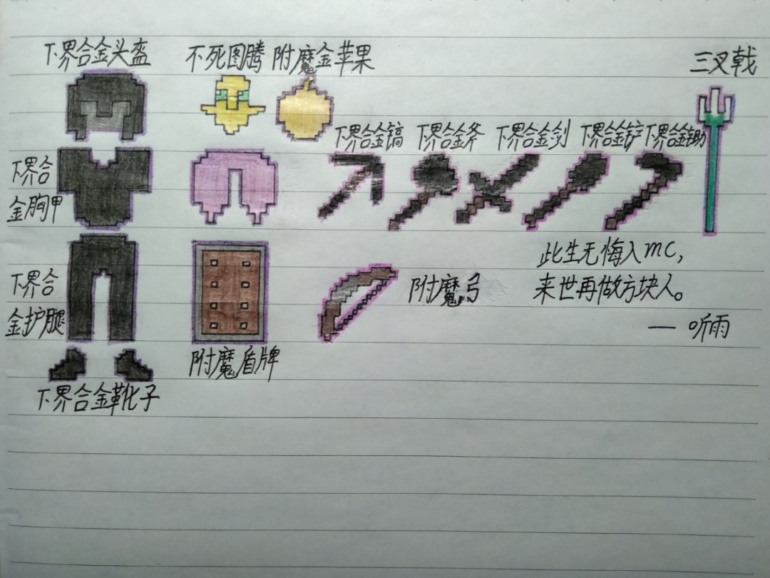 我的世界武器装备绘画