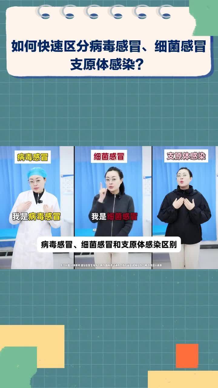 如何快速区分病毒感冒、细菌感冒、支原体感染?