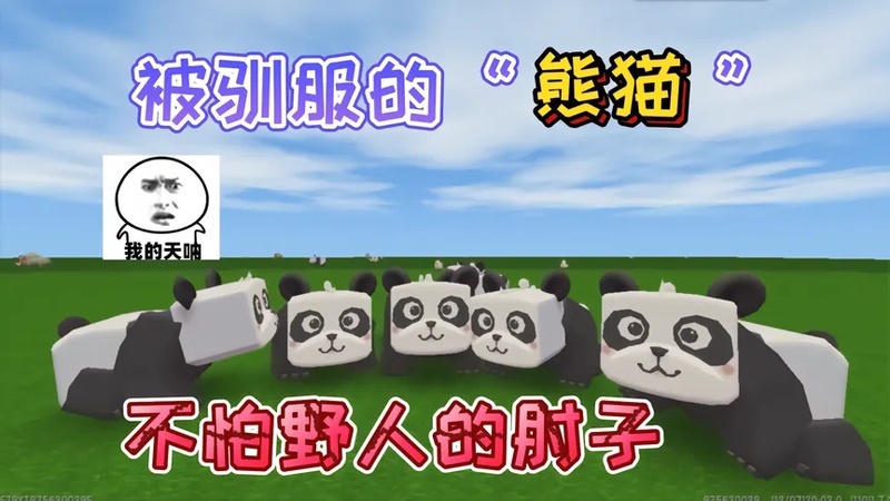 迷你世界:被竹子驯服的熊猫不怕“野人奇怪的肘子”也不怕野人!