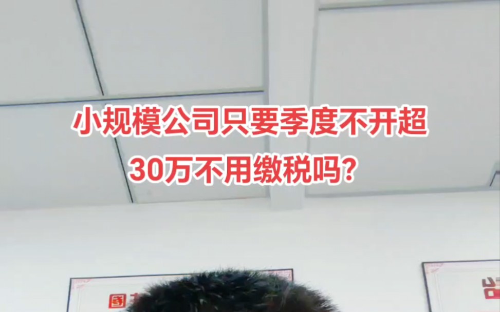 小规模公司只要季度不开超30万就不用缴税吗?老板们一定要知道!#...