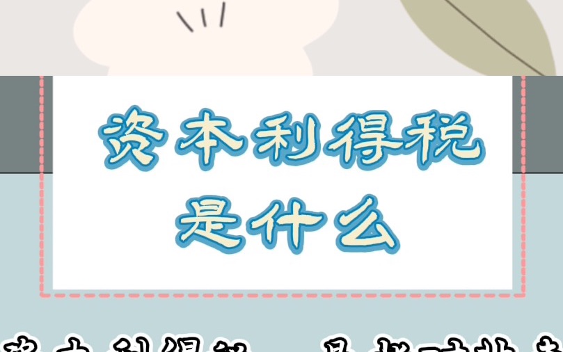 【绍兴代理记账】资本利得税是什么——财税知识科普