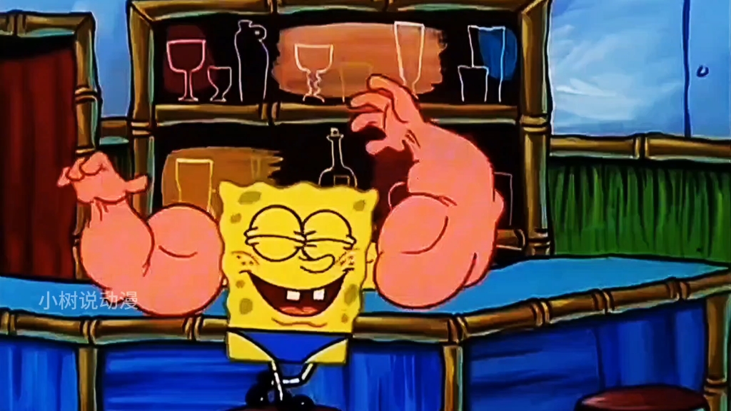 海绵宝宝报名大力士比赛#海绵宝宝#童年动画