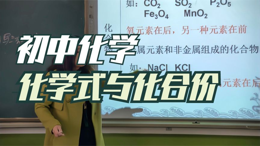 初中化学人教版九年级上册,化学式与化合价