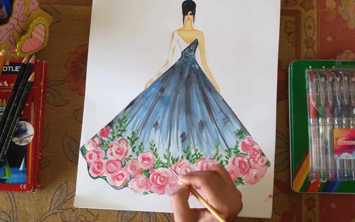 服装设计图基本画法,服装设计大师入门教学,你学会了吗?
