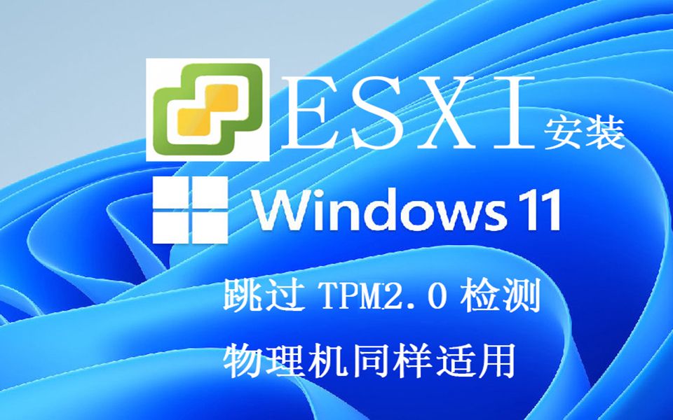 ESXI安装win11 跳过TMP2.0检测(物理机适用)