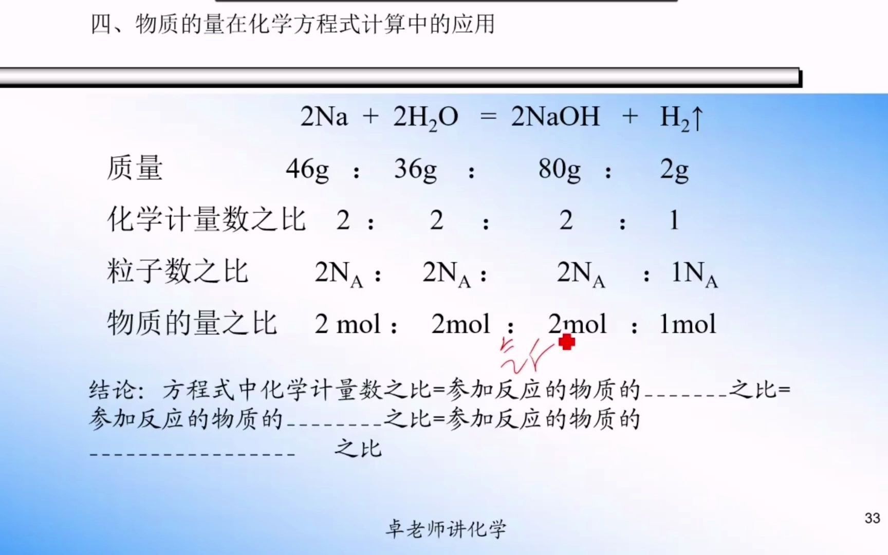 114 物质的量在化学方程式计算中的应用