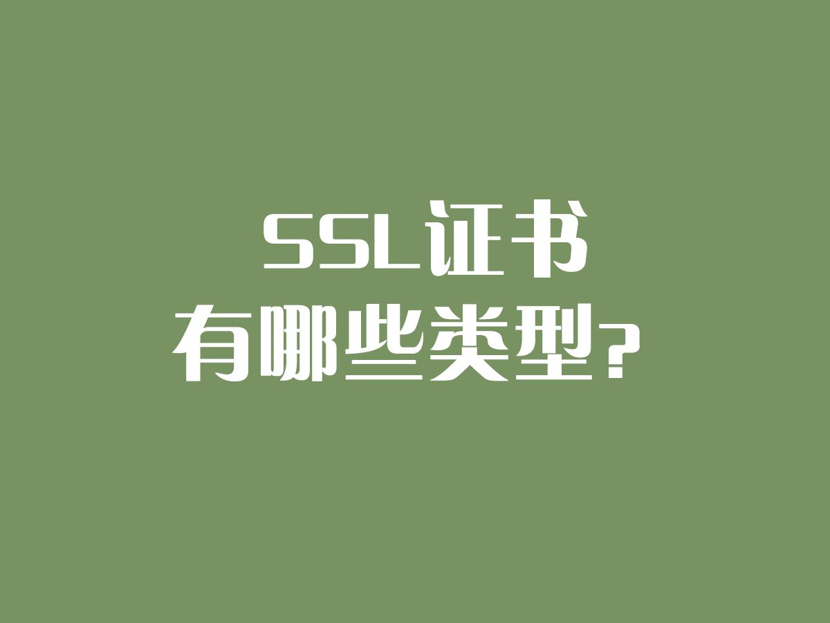 SSL证书有哪些类型?