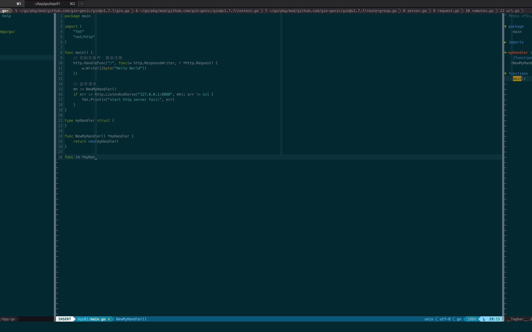 go web框架原理3-手写web框架