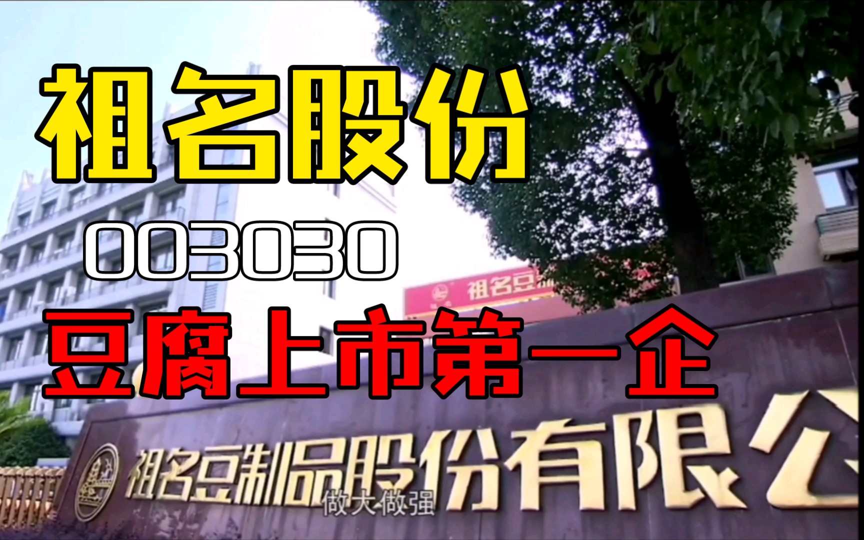 祖名股份宣传片及视频资料/祖名豆制品/豆腐/003030/蔡祖明/蔡水埼/王...